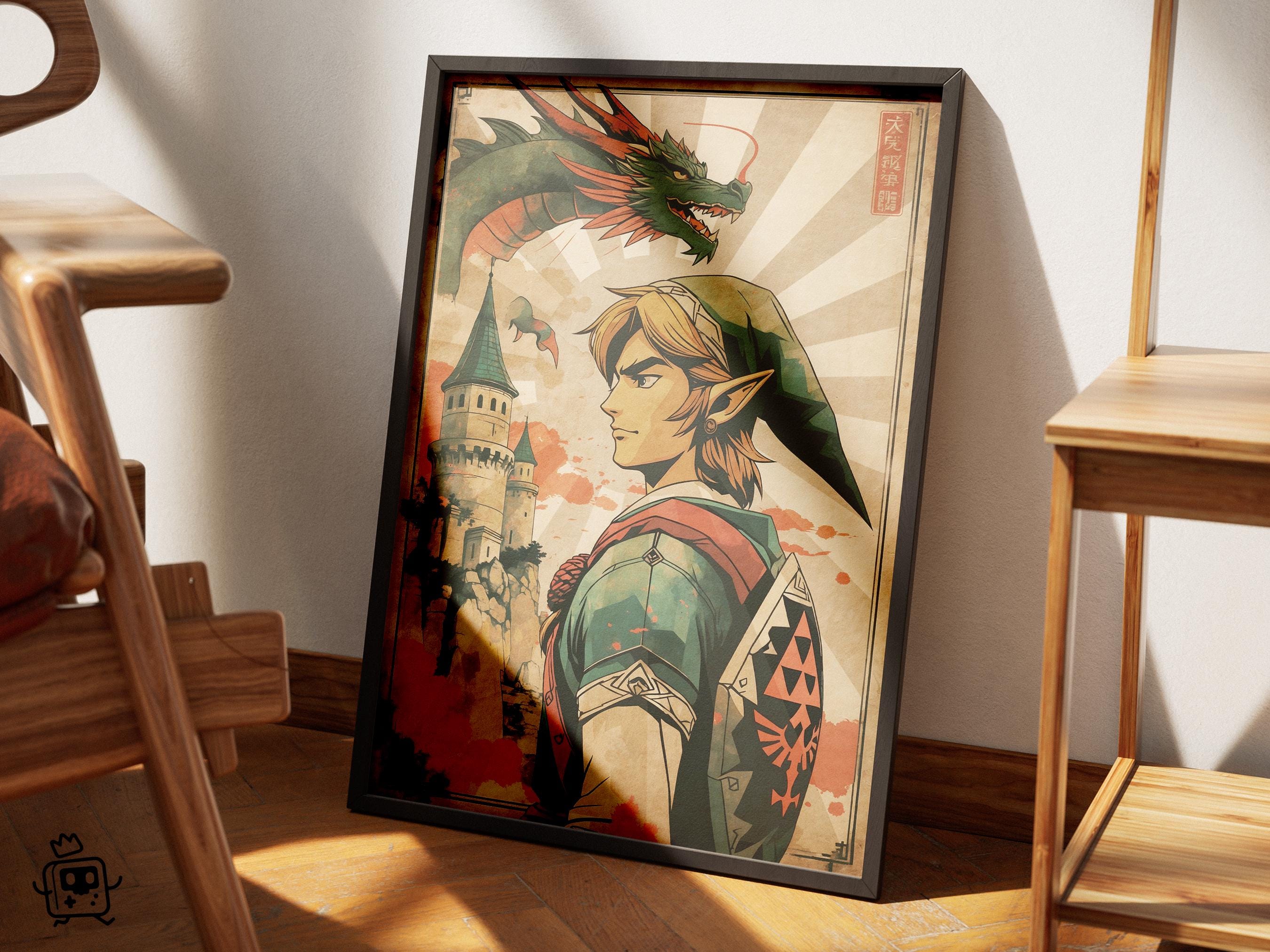 Legend of Zelda Poster, Japanese Art Style Digital Print, Video Game ...