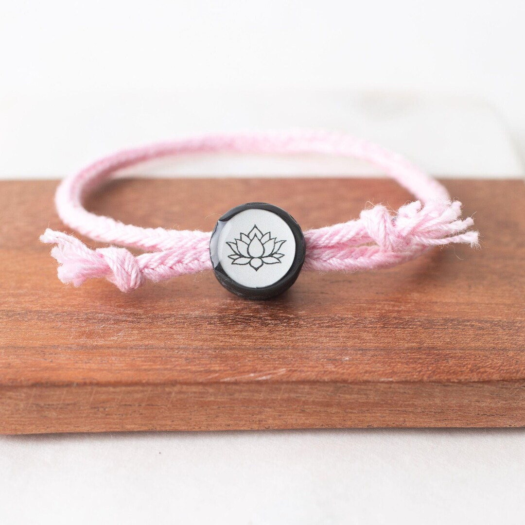 Daily Tap for Inspiration Beacon Bracelet - Lotus Flower - Woven Cord ...