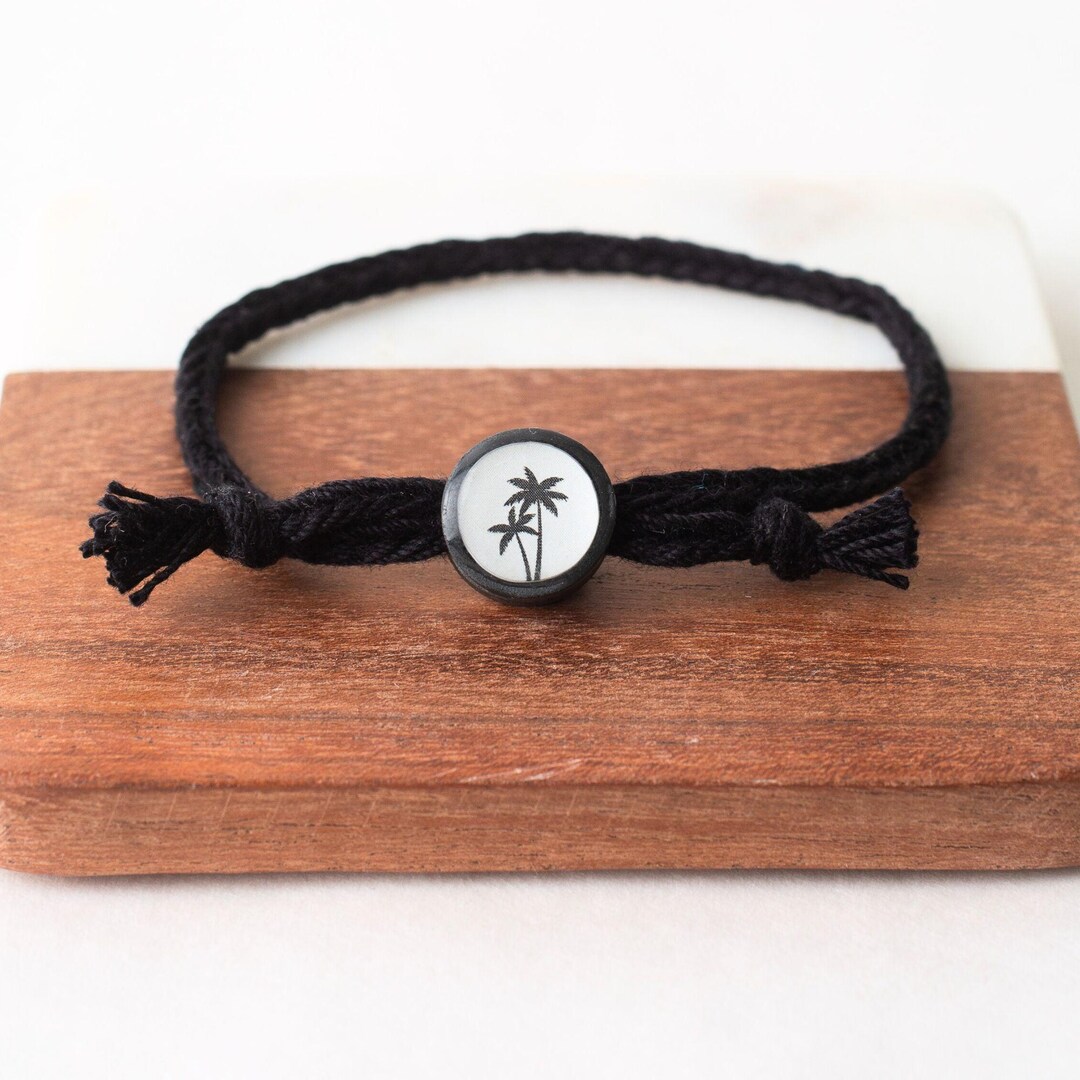 Daily Tap for Inspiration Beacon Bracelet - Palm Tree - Woven Cord - Etsy