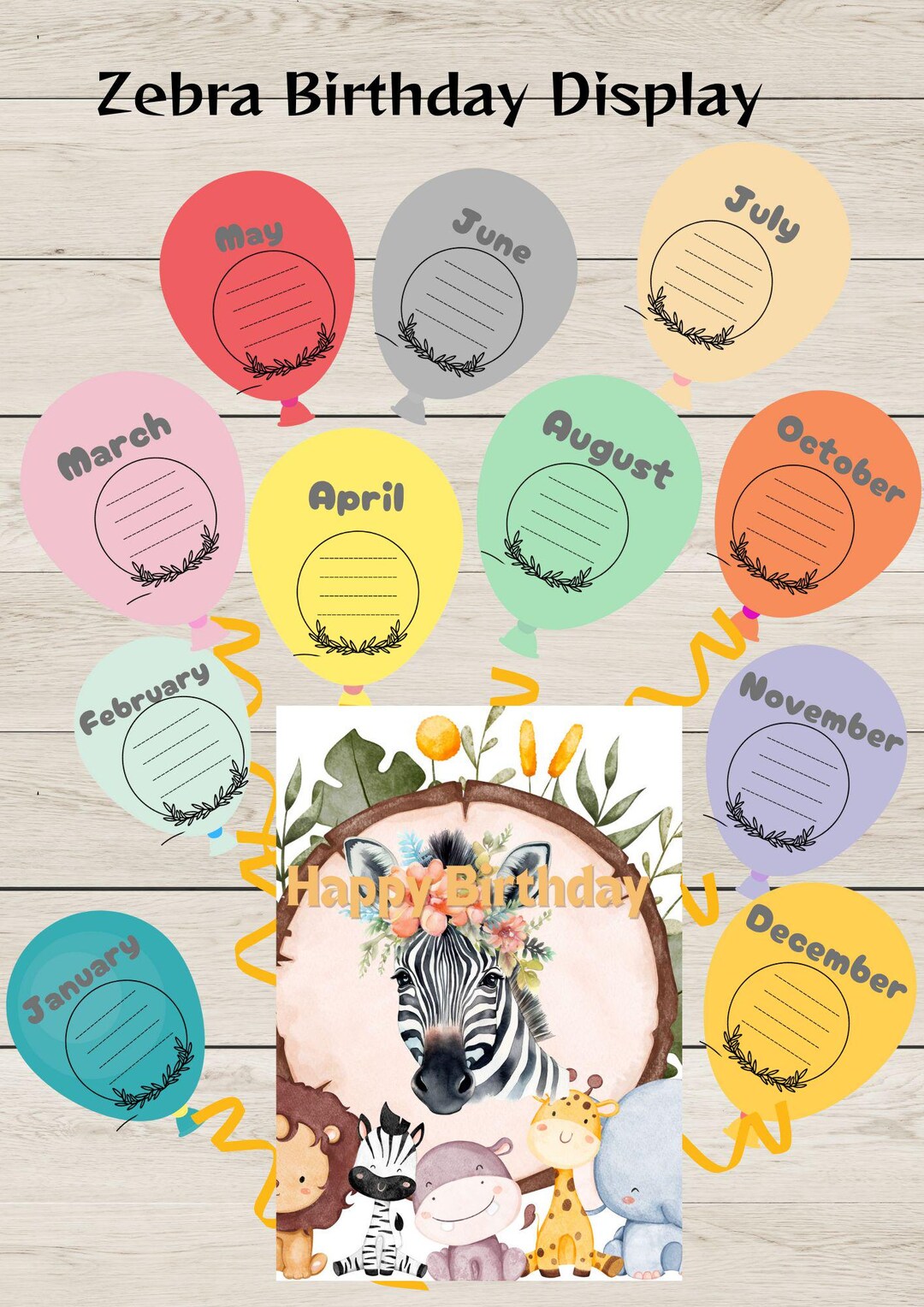 Zebra Theme Classroom Birthdays Display Posters A4 and A3 Options - Etsy