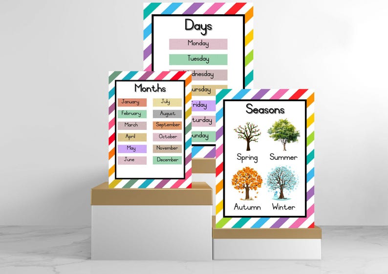 Set of 12 Educational Posters. Welcome, Feelings, Colours, Shapes ...
