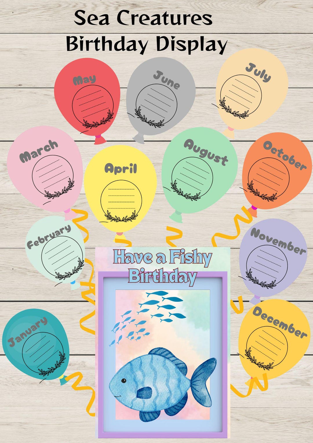 Sea Creatures 1 Theme Classroom Birthdays Display Posters A4 and A3 ...