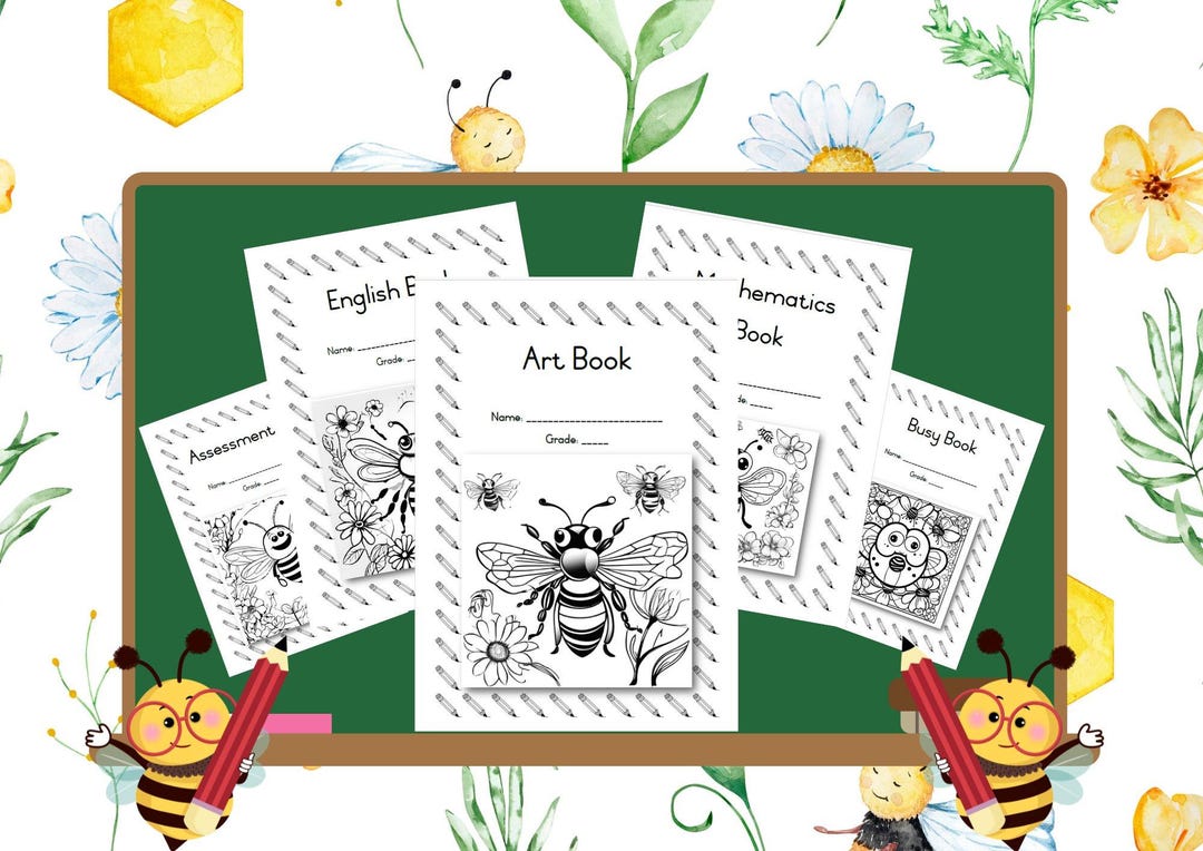 Bee Theme Classwork Book Covers - Etsy