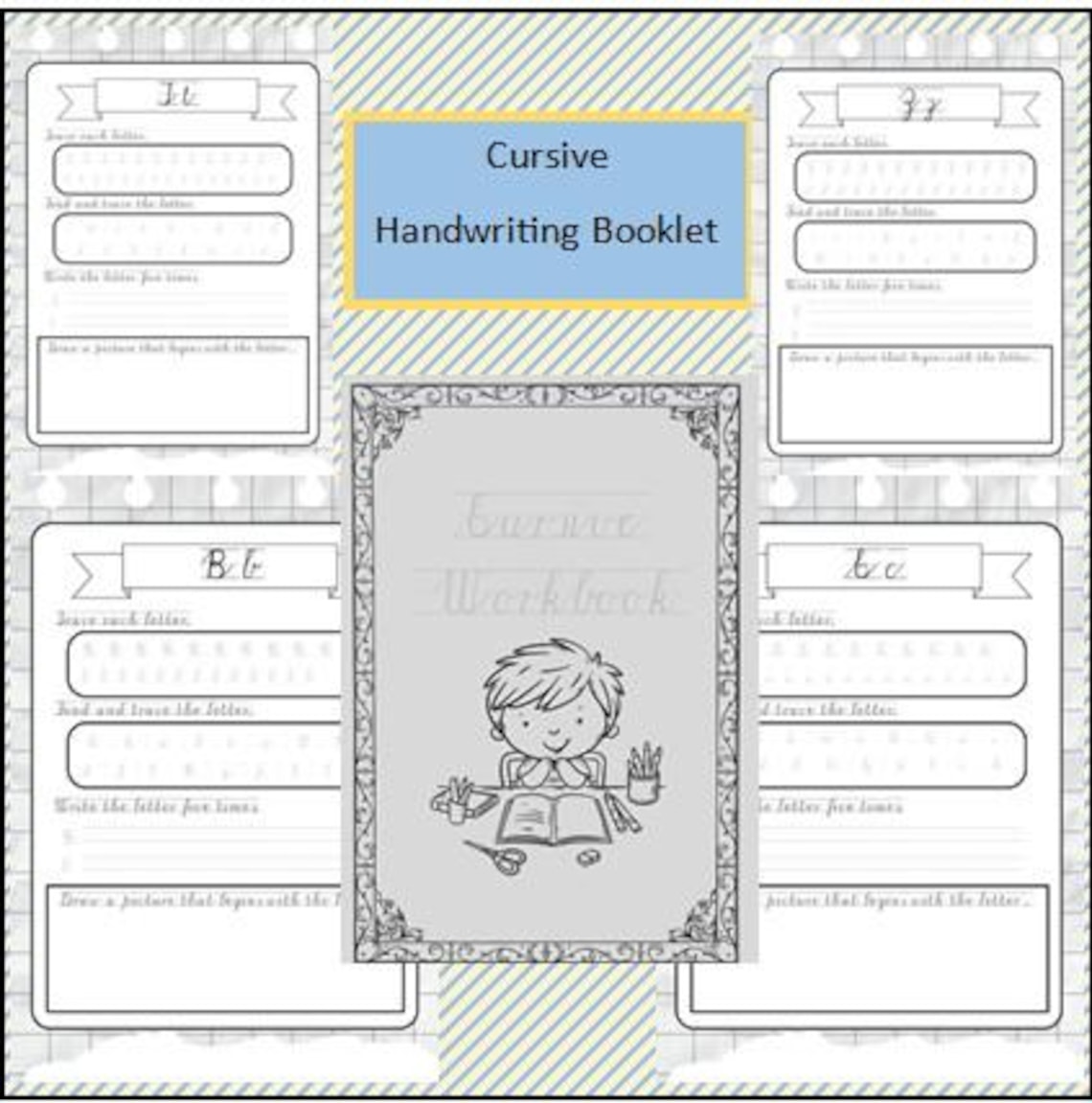 Giraffe, Monkey, Tortoise Letters, Print and Cursive Classroom Posters ...