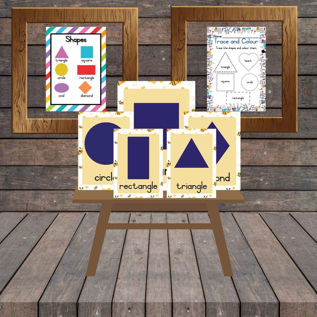 Shapes Classroom Posters and Activities: Rhymes, Tracing, Matching ...