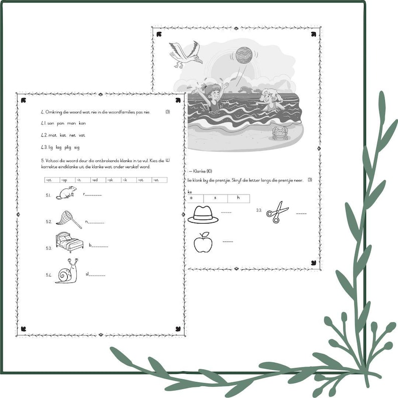 Grade 1 Term 2 Afrikaans Assessment and Memo Covering All Learning ...