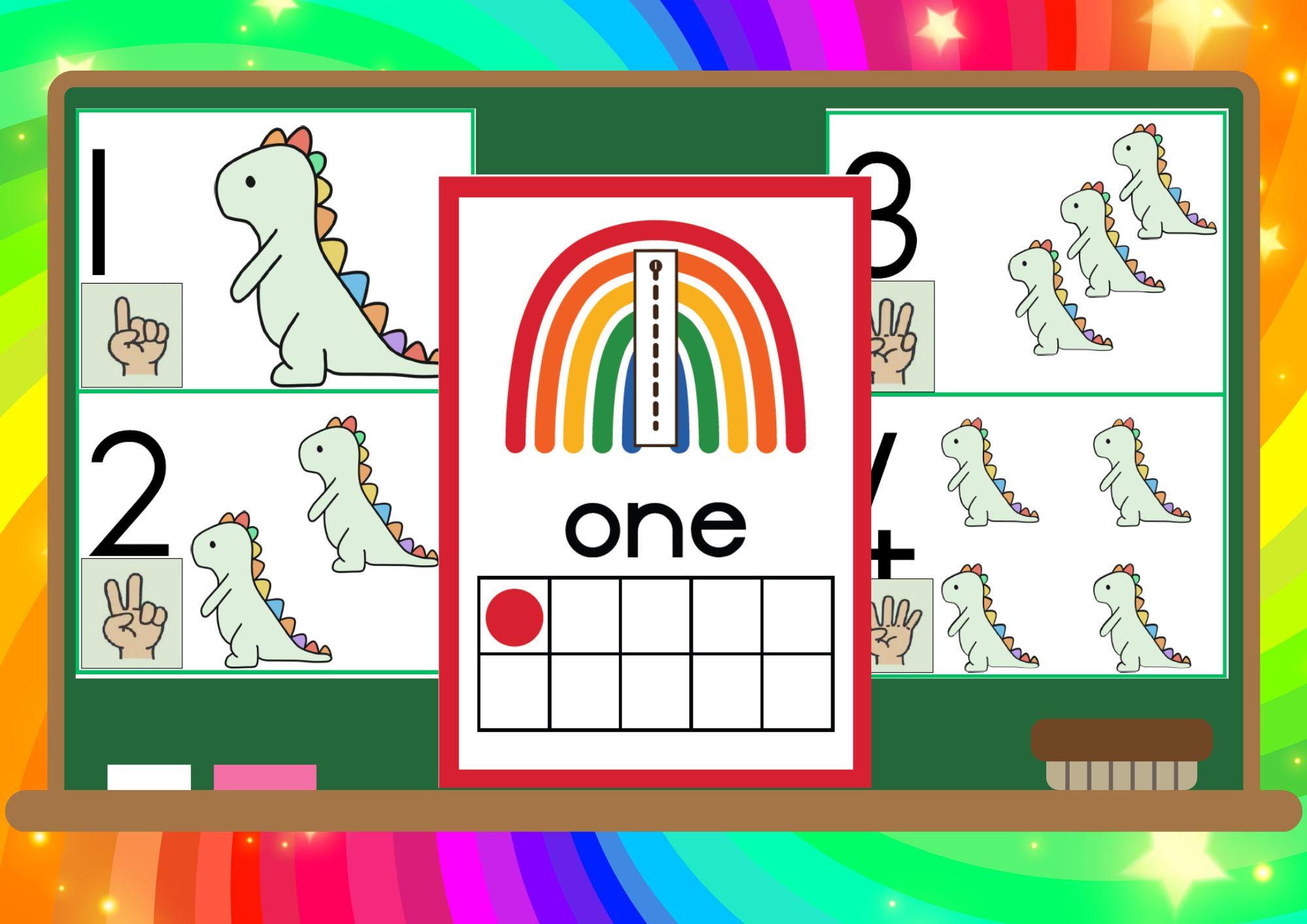 Rainbow Theme Mathematics Classroom: Posters Numbers, Mathematics ...