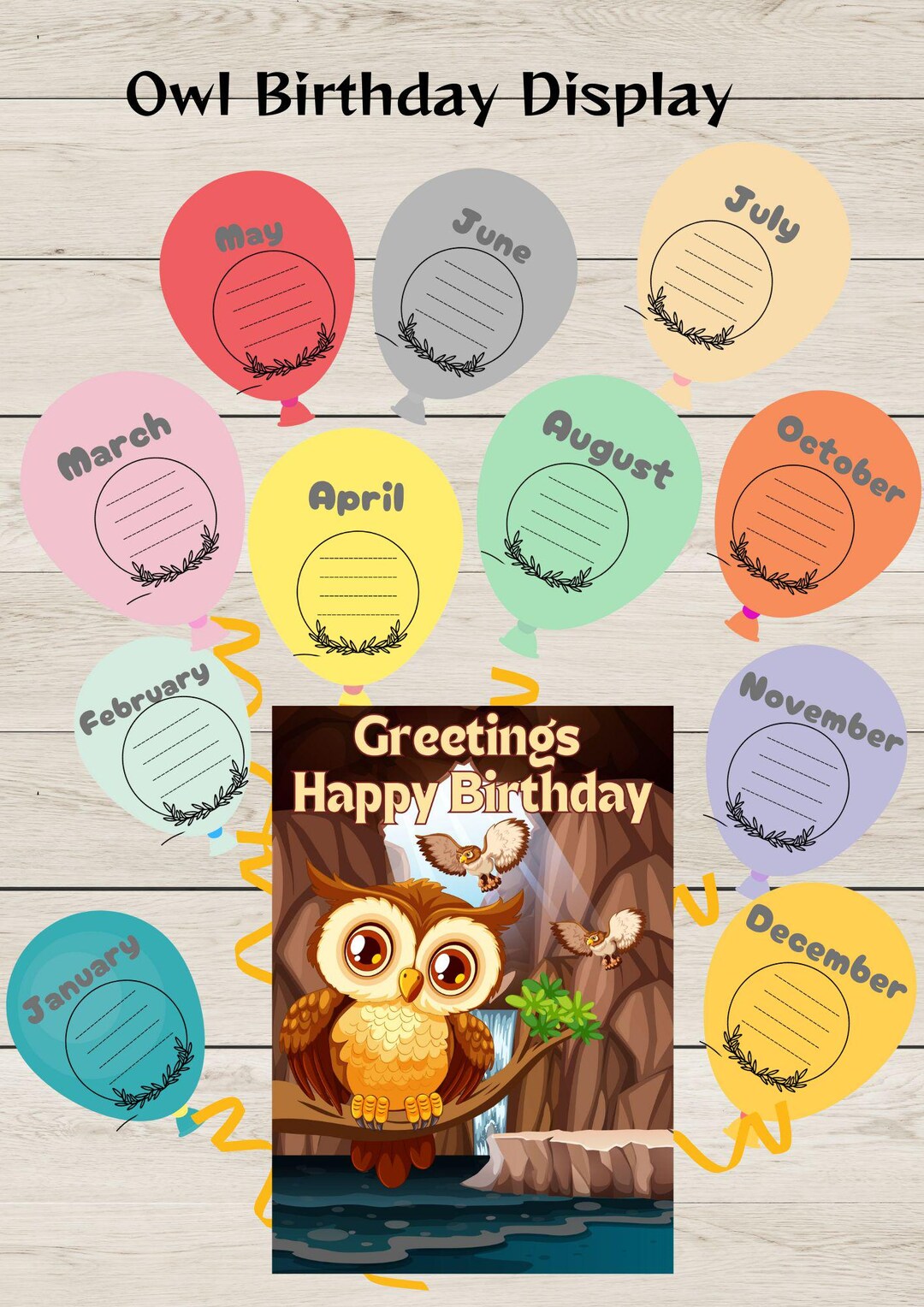 Owl Theme Classroom Birthdays Display Posters A4 and A3 Options - Etsy