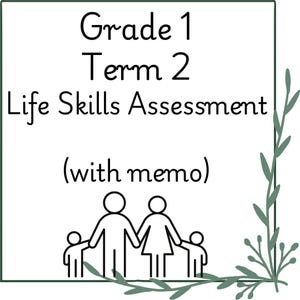Grade 1 Term 2 Life Skills Assessment With Memo - Etsy