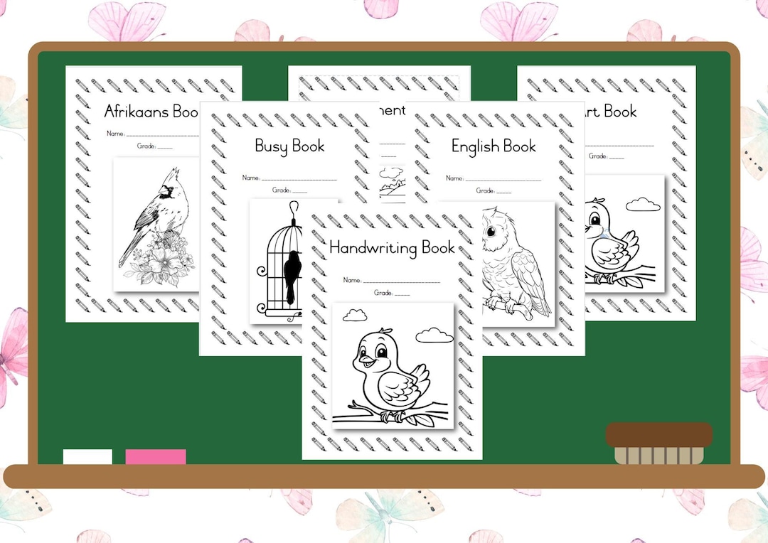 Bird Theme Classwork Book Covers - Etsy
