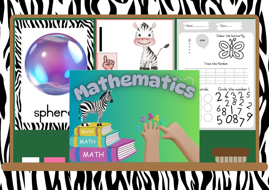 Zebra Theme Mathematics Posters: Finger Counting 1 – 20, Number Tracing ...