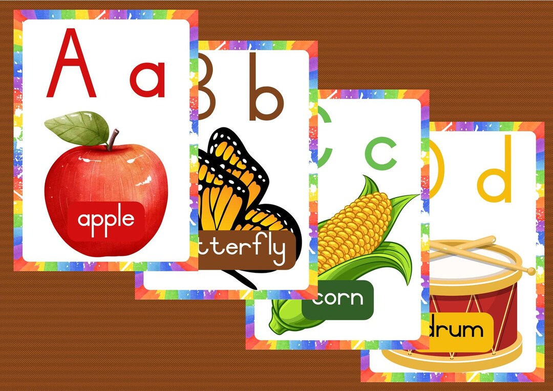 Alphabet Posters: 3 Formats for Download A2, A4 and A5 Flash Cards. a ...