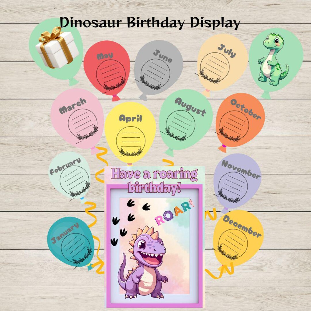 Dinosaur Theme Birthday Display. A4 and A3 Options. Dinosaur Poster and ...