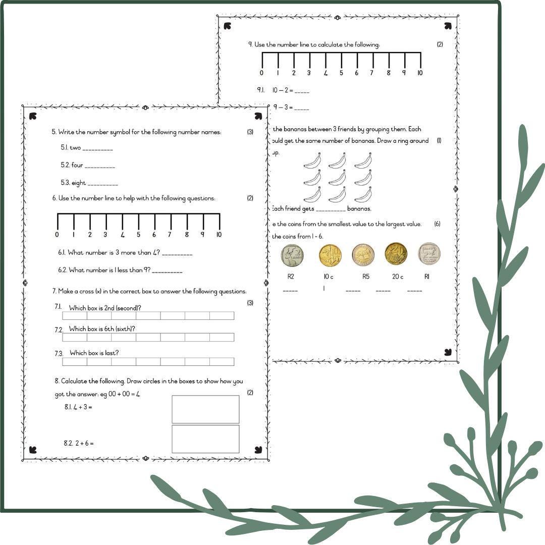 Grade 1 Term 2 Mathematics Assessment. Number, Operations and Relations ...