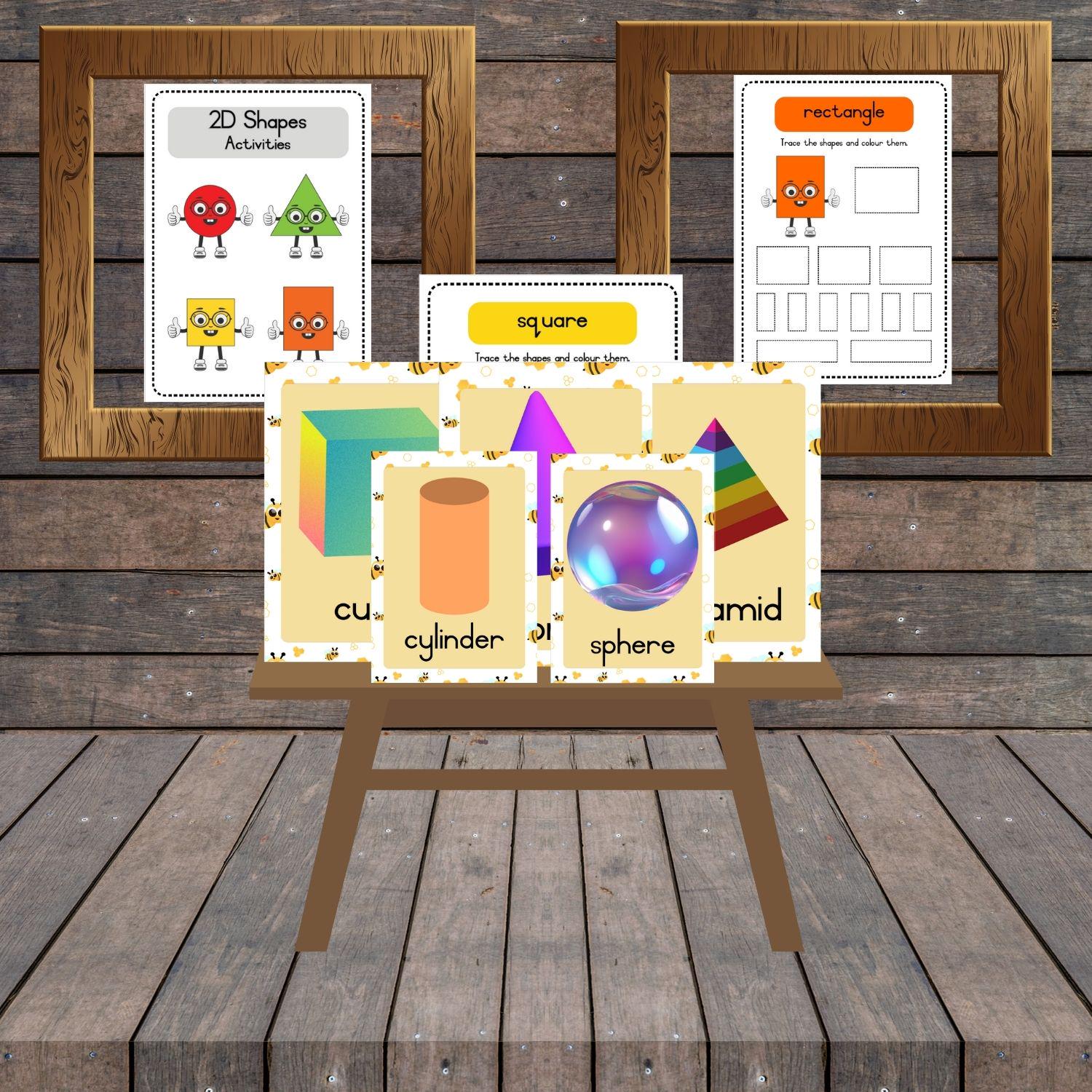 Shapes Classroom Posters and Activities: Rhymes, Tracing, Matching ...