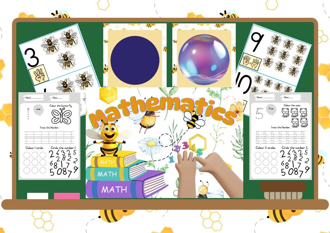 Bee Mathematics Posters, Finger Counting, Number Tracing, 2D and 3D ...