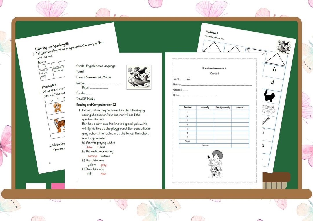 Grade 1 Baseline Assessment and Grade 1 Term 1 English Home Language ...