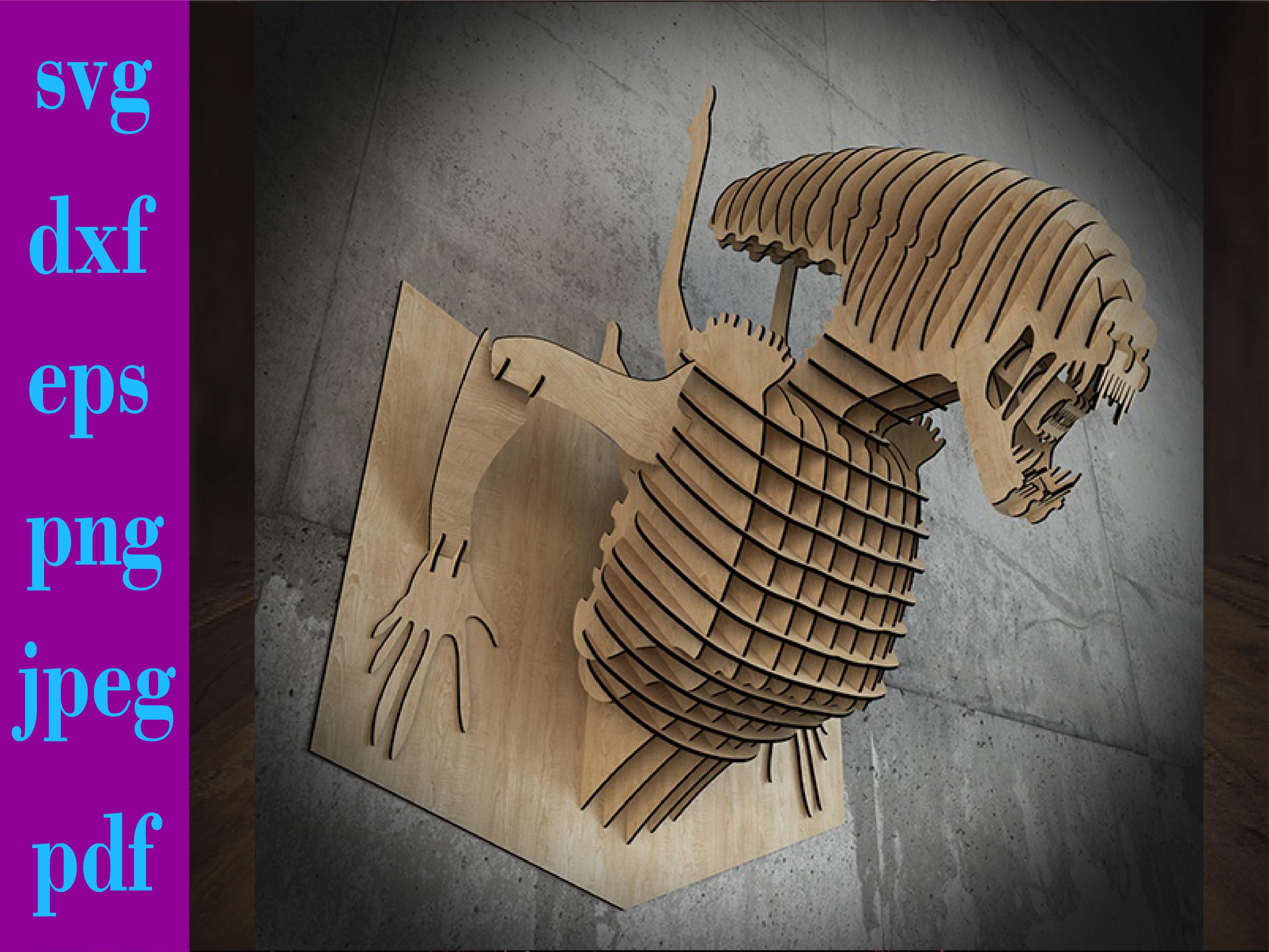 Alien Monster -3d Model Puzzle UFO Space Monster SVG, Laser Instant ...