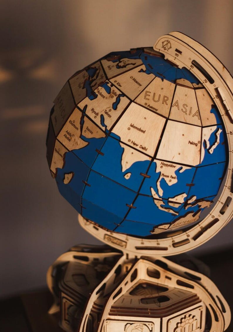 Globe Jewelry Box-3d Model Wooden Globe Jewelry Box Laser 3mm Instant ...