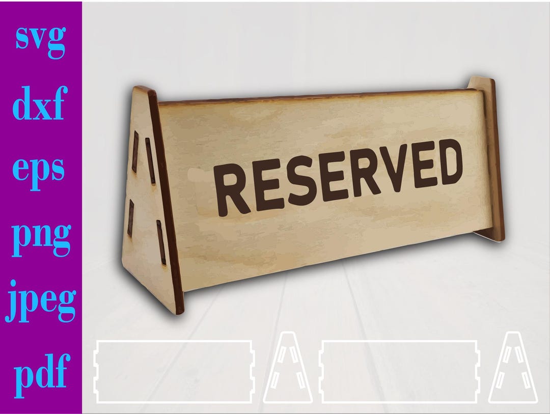 Reserved Table Sign -3d Model Puzzle Cafe Restaurant Reserved Table ...