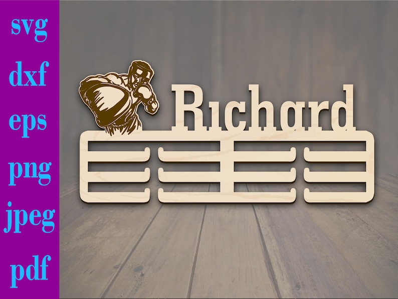 Boxing Medal Display -3d Model Boxing Medal Display Hangersvg, Laser ...