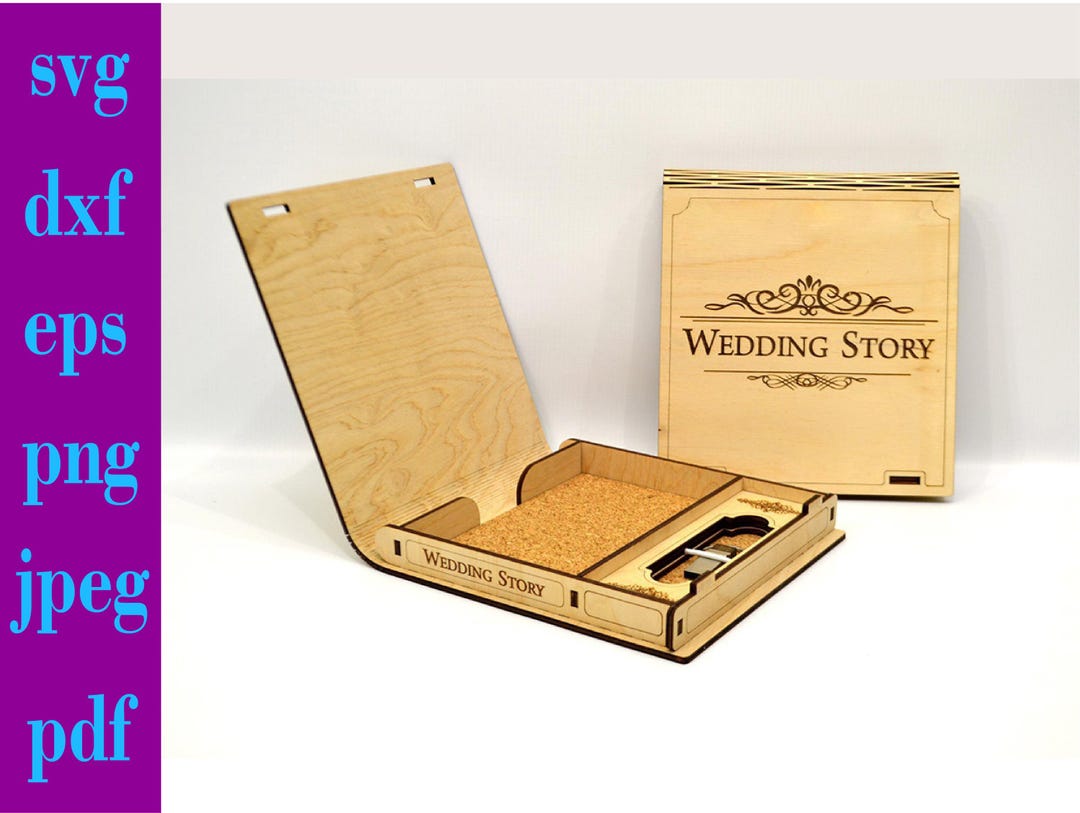 Wedding Memory Box 3D Model: Laser Cut File SVG (4mm) - Etsy