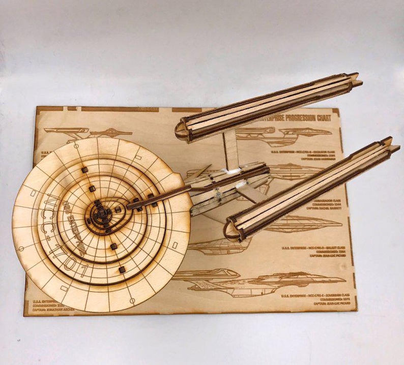 USS Enterprise 3D Model, Starship SVG Laser Cut 3mm File (digital ...