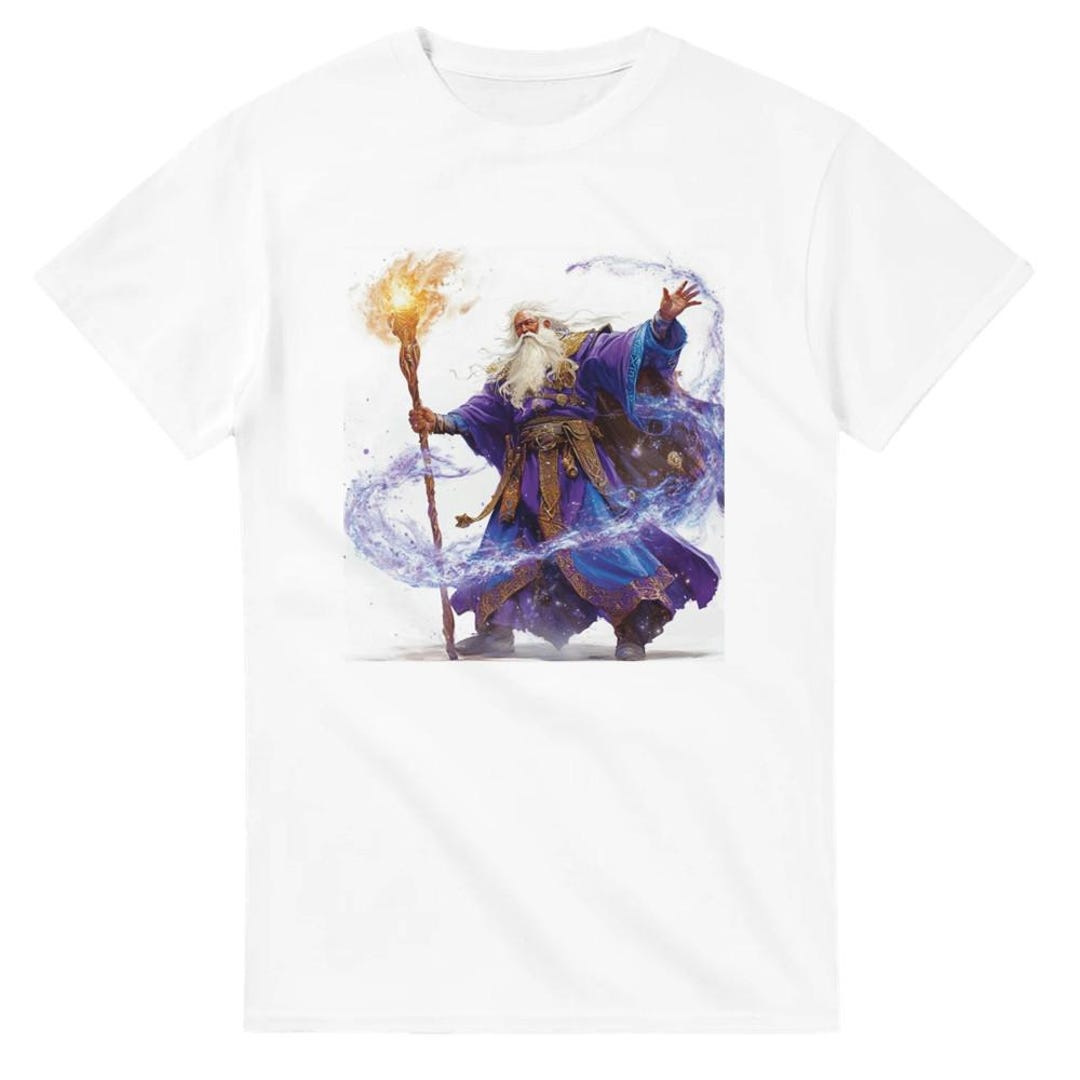 Magical Wizard T-shirt - Wizard Graphic Tee, Spellcaster Design ...