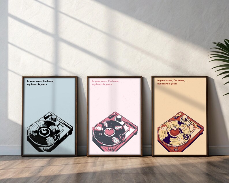 Customizable Minimal Record Player Poster With Song Lyrics – Perfect ...