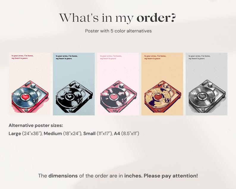 Customizable Minimal Record Player Poster With Song Lyrics – Perfect ...