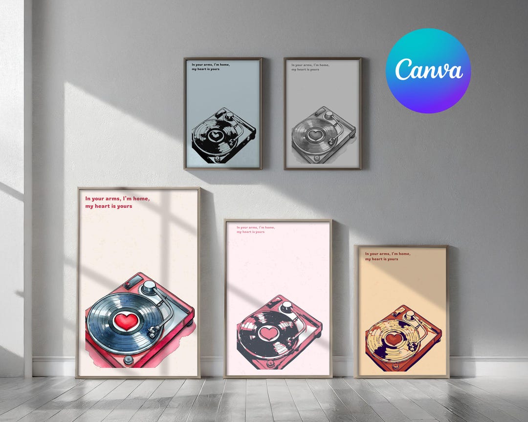 Customizable Minimal Record Player Poster With Song Lyrics – Perfect ...