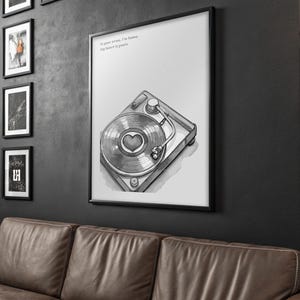 Customizable Minimal Record Player Poster With Song Lyrics – Perfect ...