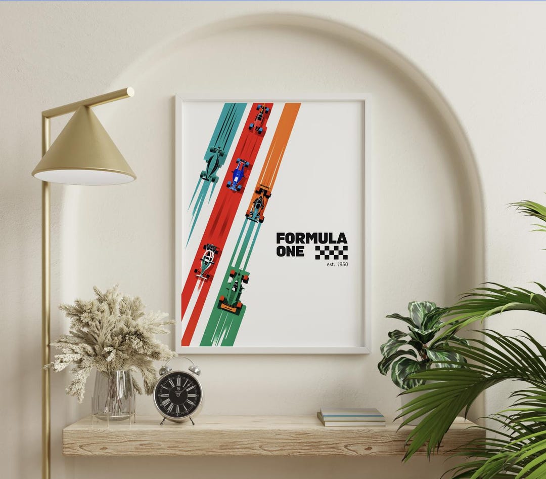 Formula One Wall Art Racing Poster F1 Car Art Print Motorsport Decor ...