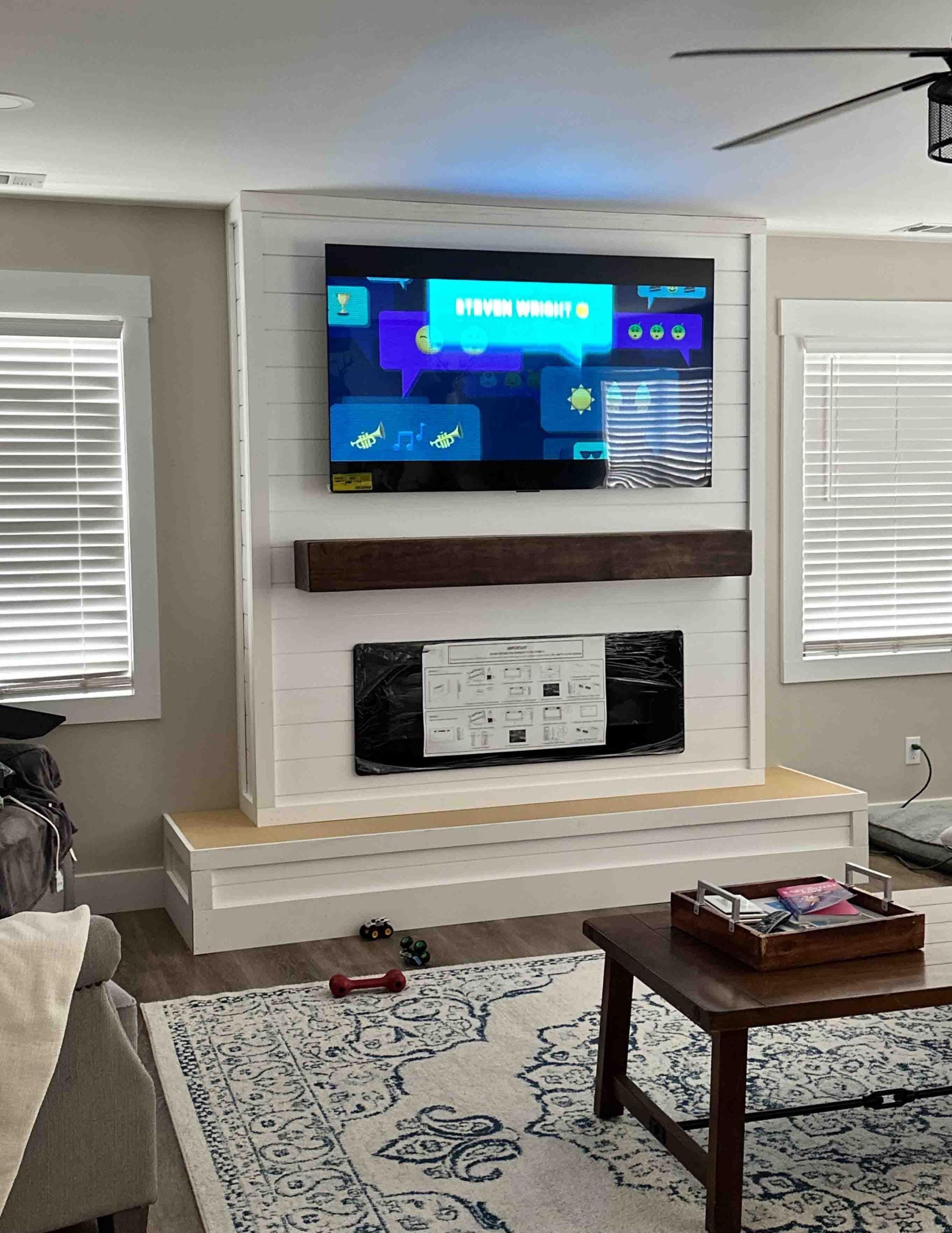 Custom Rustic White Oak Box Beam Mantel, Wood Beam Shelf, Handcrafted ...