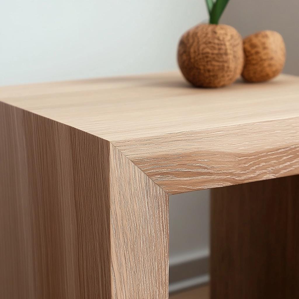 Handcrafted White Oak Waterfall Coffee Table, Modern Minimalist Accent ...