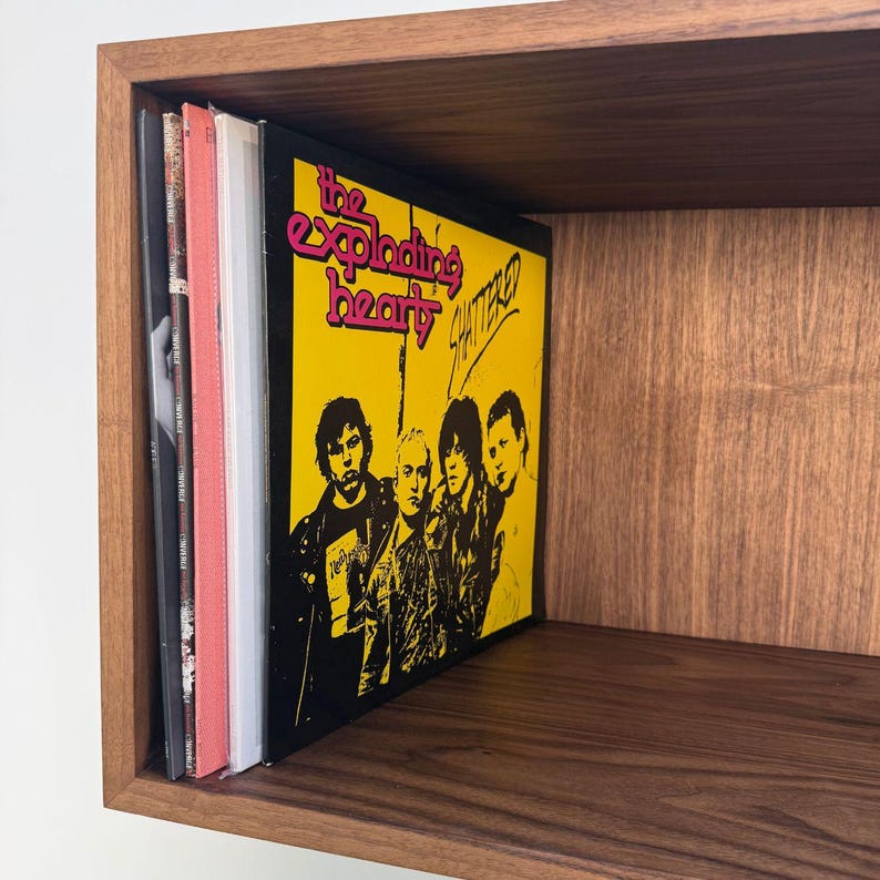 Hardwood Floating Vinyl Record Shelf, Solid Walnut, White Oak Units ...
