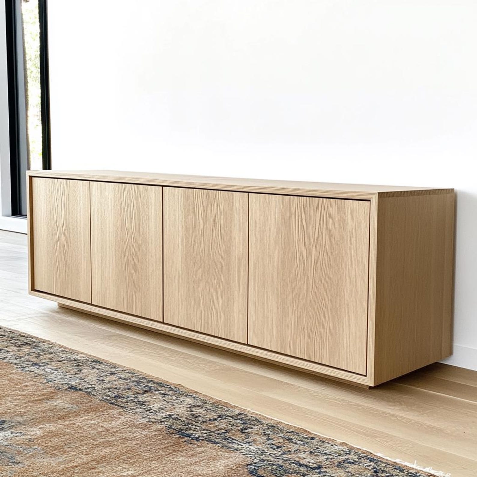 Handcrafted White Oak Media Console, Modern Entertainment Center - Etsy