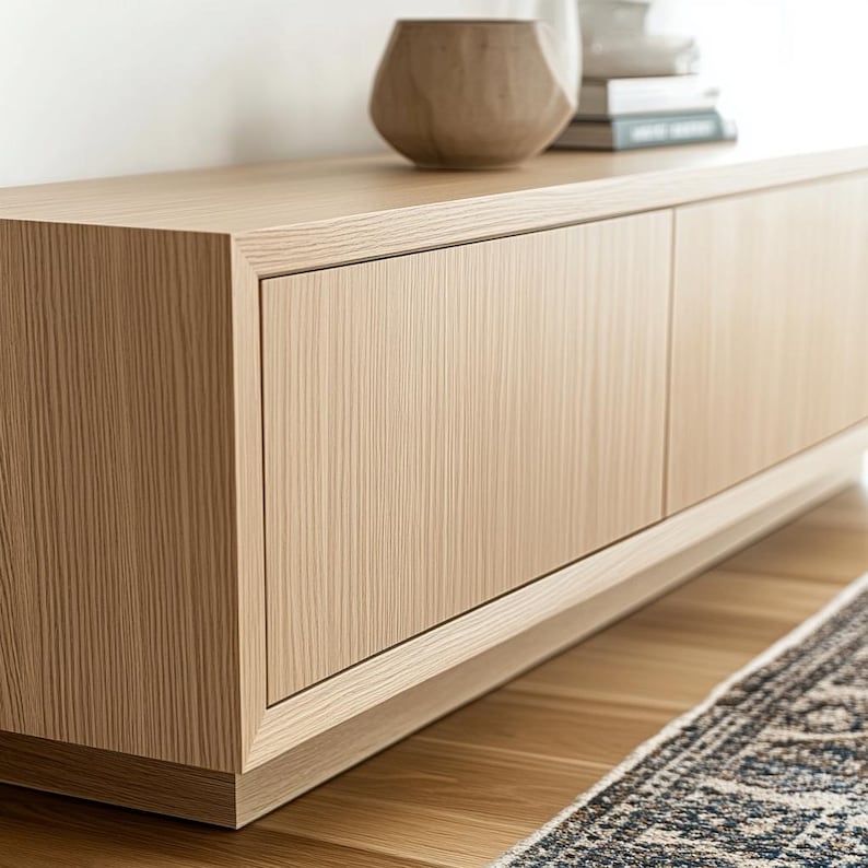 Custom White Oak Media Console, Handcrafted Entertainment Console, TV ...