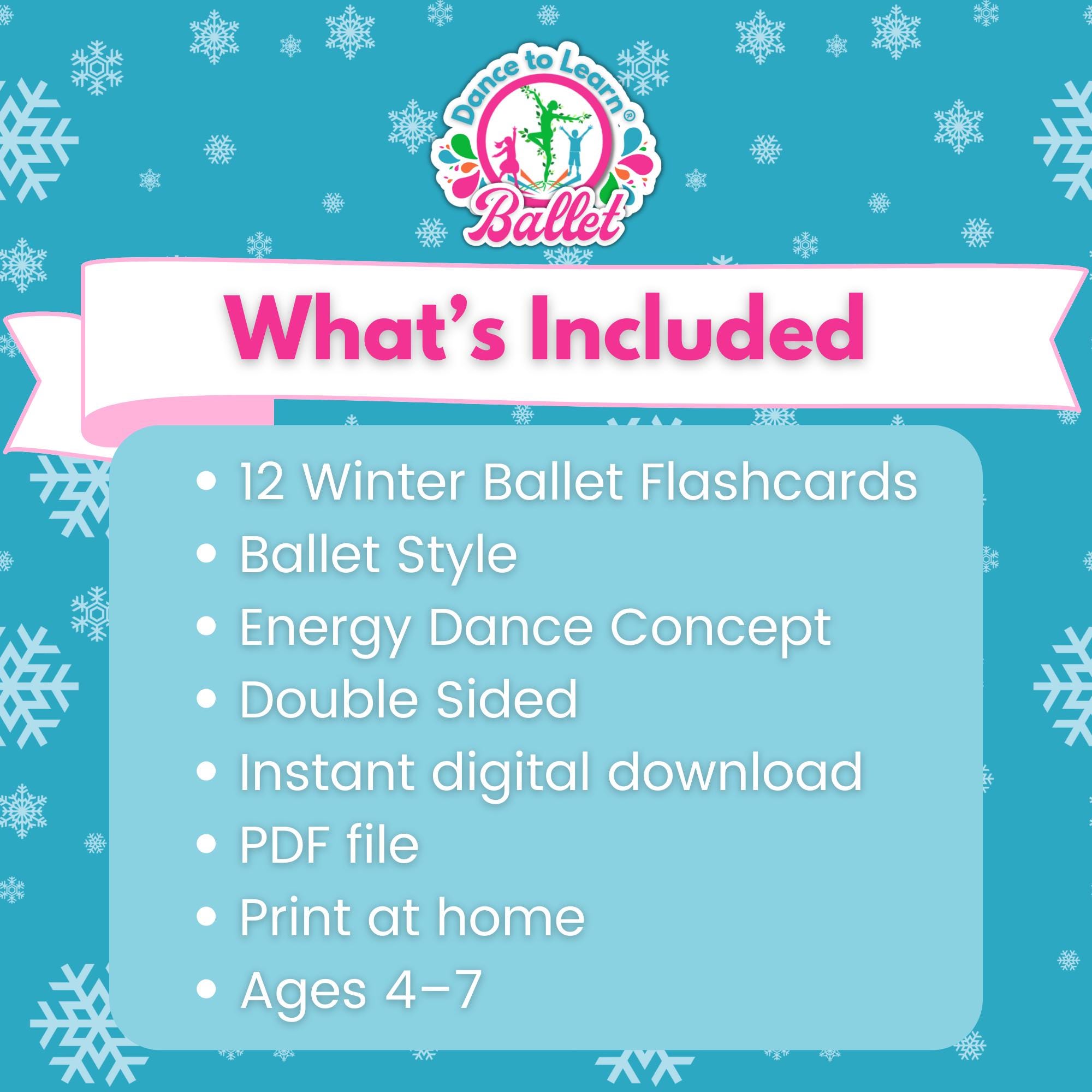 Winter Ballet Flashcards | Preschool Dance Printable Activity - Etsy