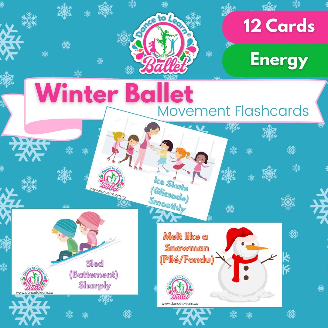 Winter Ballet Flashcards | Preschool Dance Printable Activity - Etsy