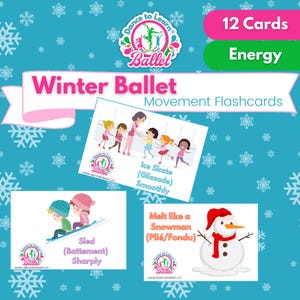Winter Ballet Flashcards | Preschool Dance Printable Activity - Etsy