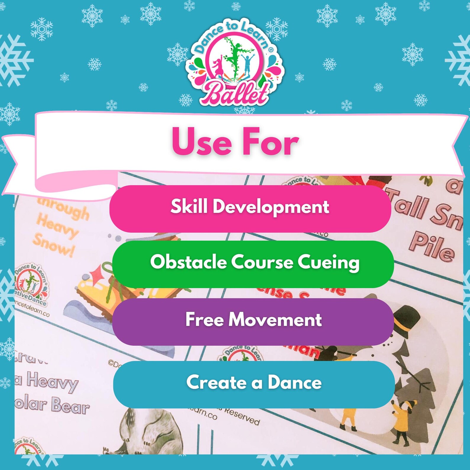 Winter Ballet Flashcards | Preschool Dance Printable Activity - Etsy