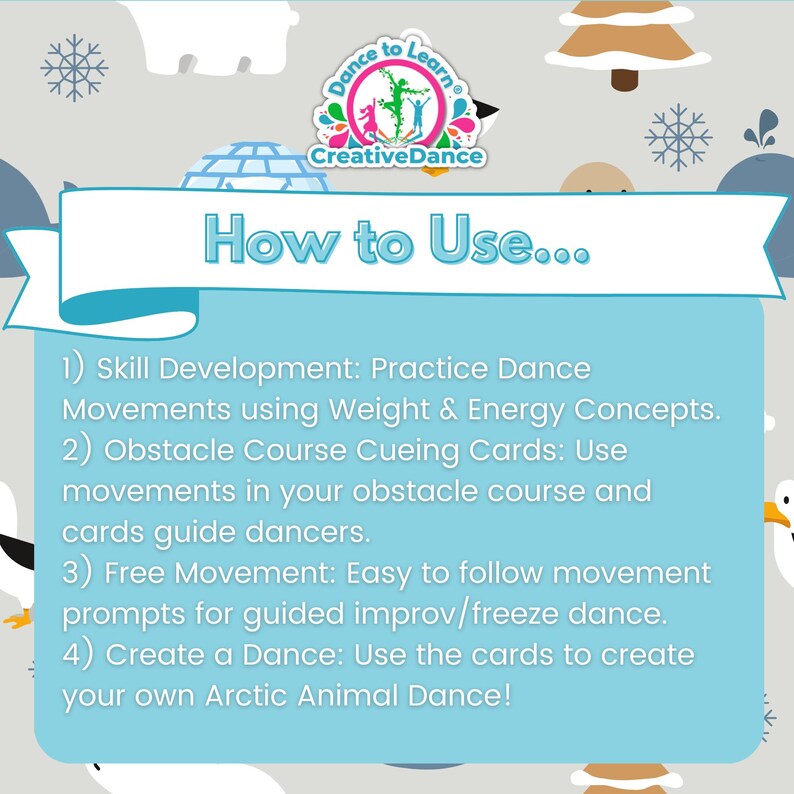 Arctic Themed Movement Cards (creative Dance) - Etsy