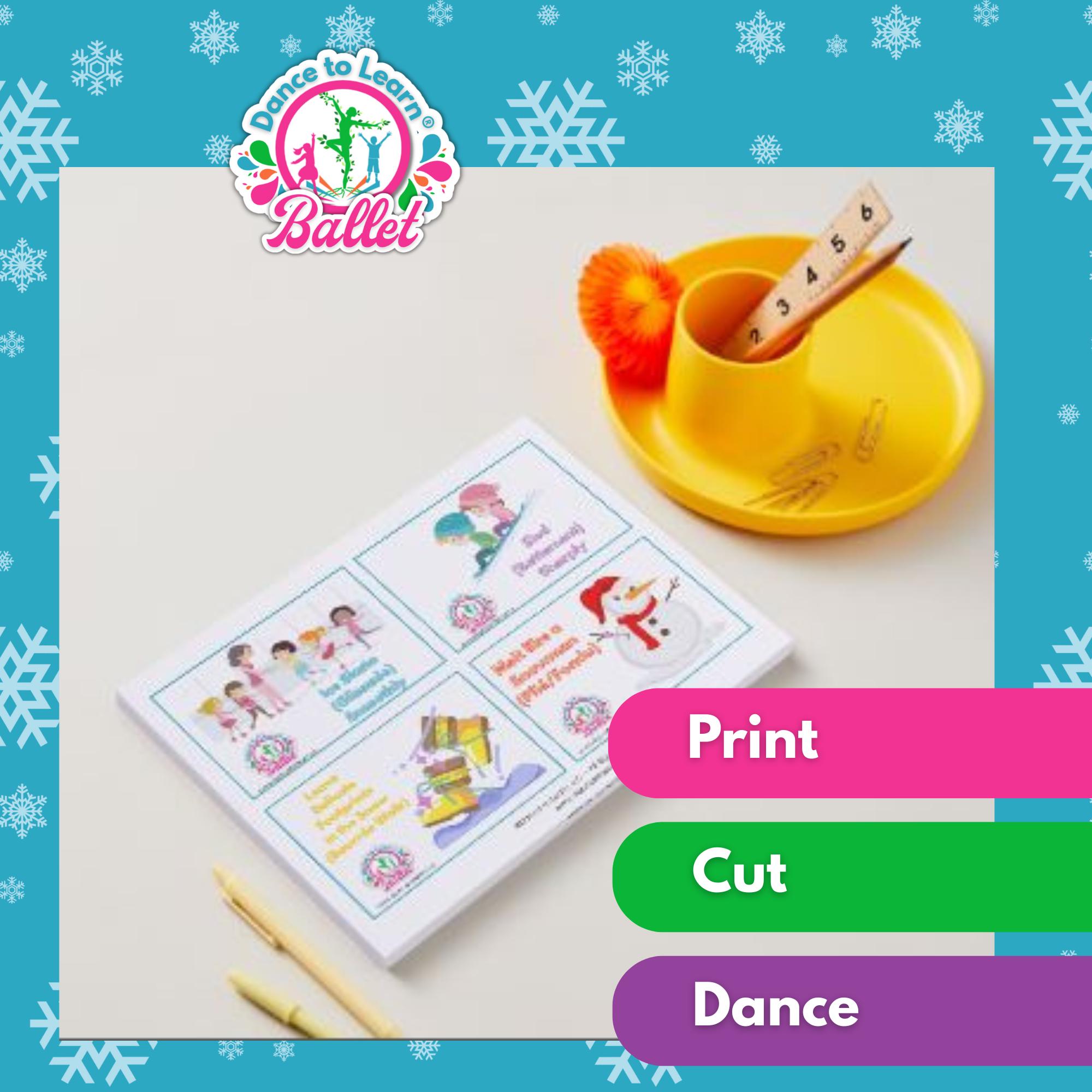 Winter Ballet Flashcards | Preschool Dance Printable Activity - Etsy