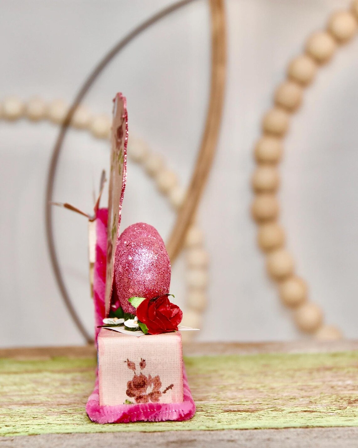 Vintage Valentine Centerpiece. Alphabet Blocks "kiss" the Cook ...