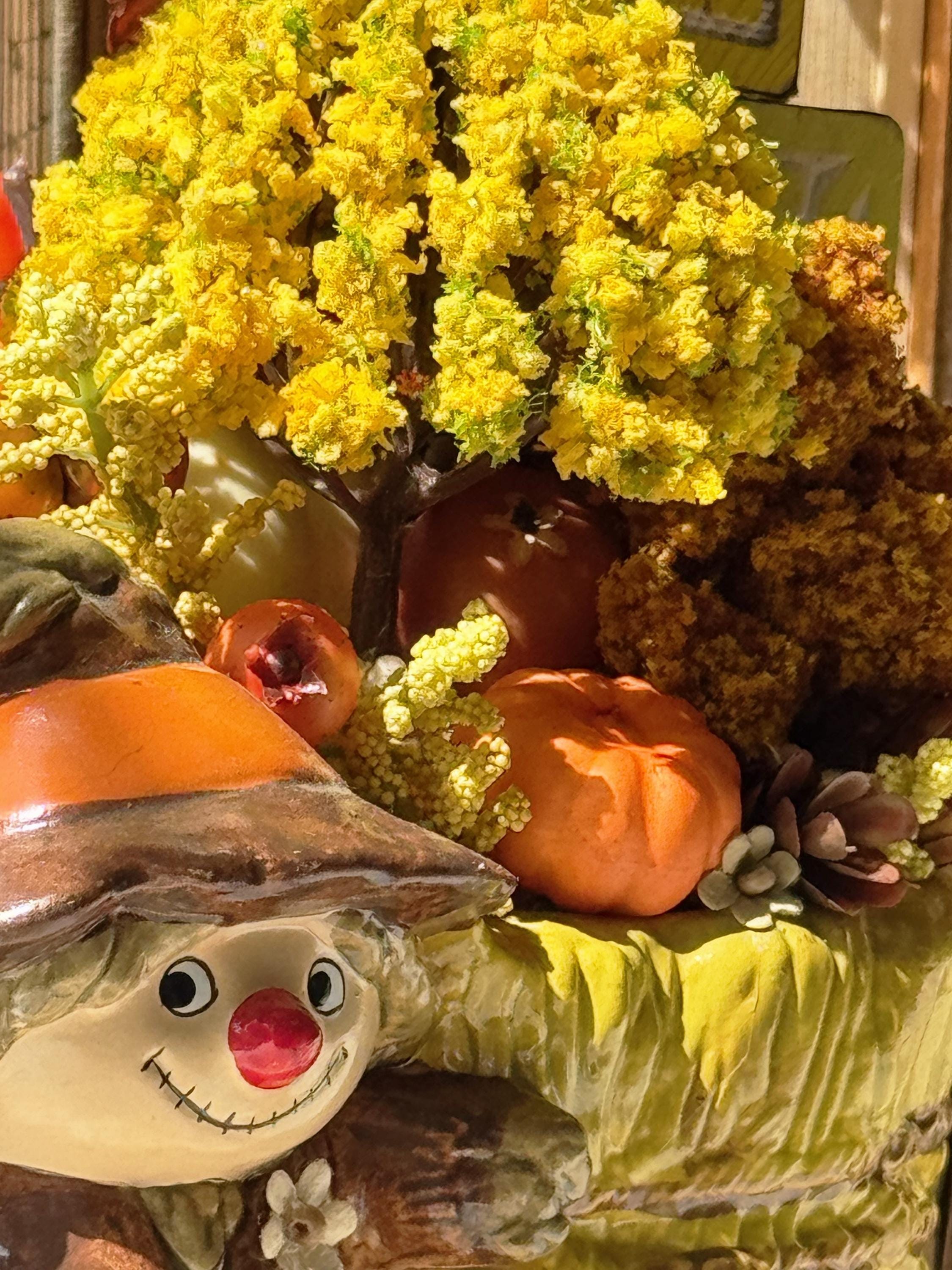 Vintage Ceramic Scarecrow Planter: Fall Foliage Centerpiece - Etsy