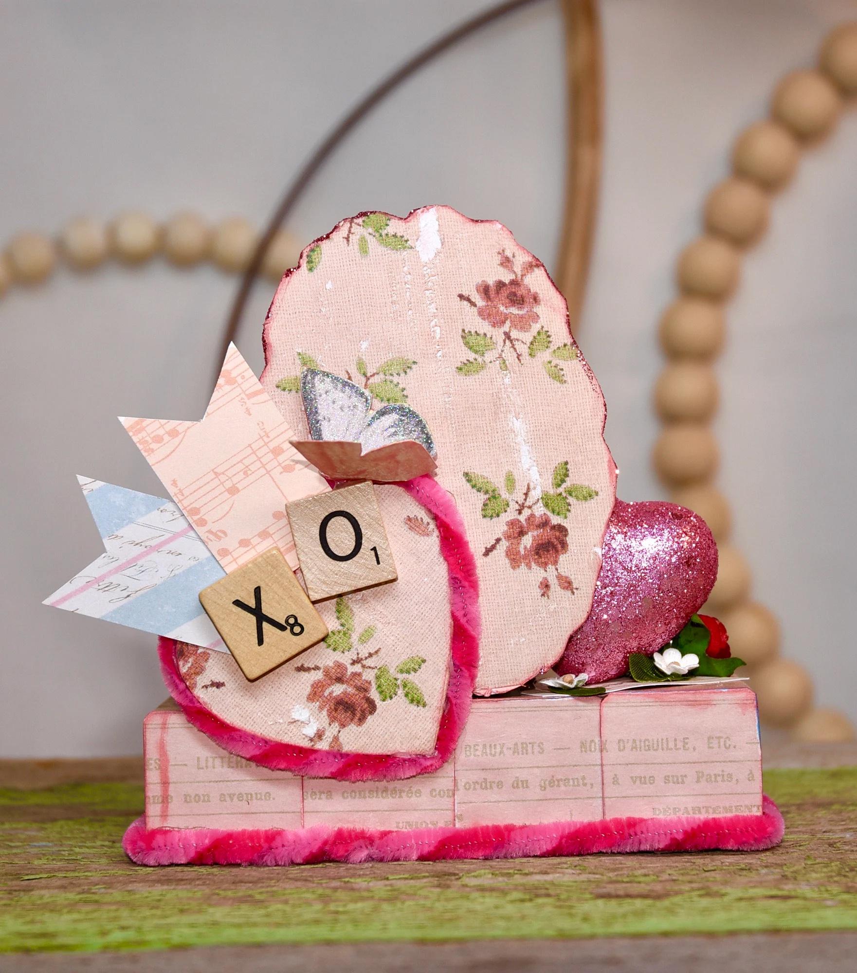 Vintage Valentine Centerpiece. Alphabet Blocks "kiss" the Cook ...