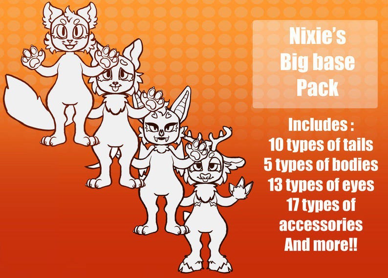 Nixie's Big Base Furry Pack - Etsy