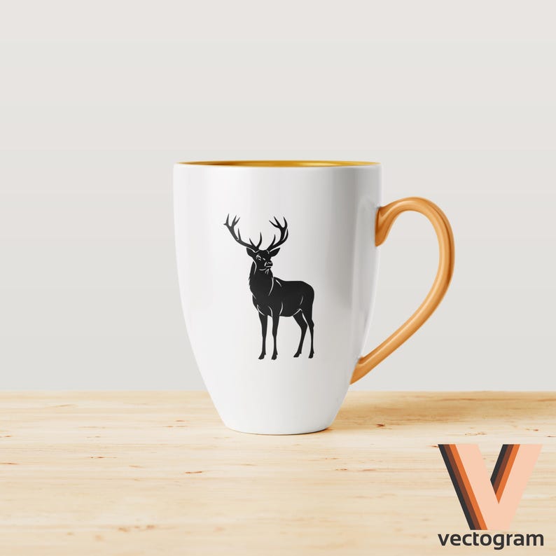 Wildlife Nature Red Deer SVG | Forest Animal Silhouette DXF | Woodland ...