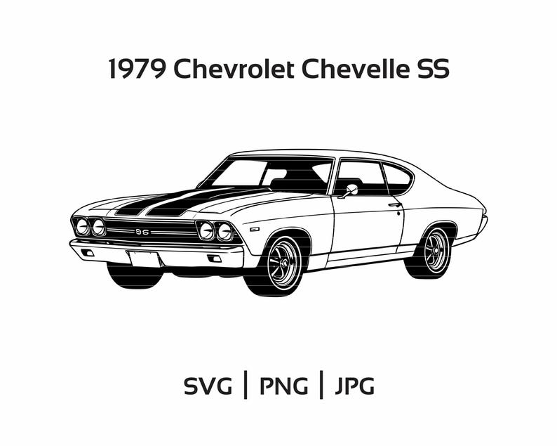 1979 Chevrolet Chevelle SS SVG Design Classic American Muscle Car ...